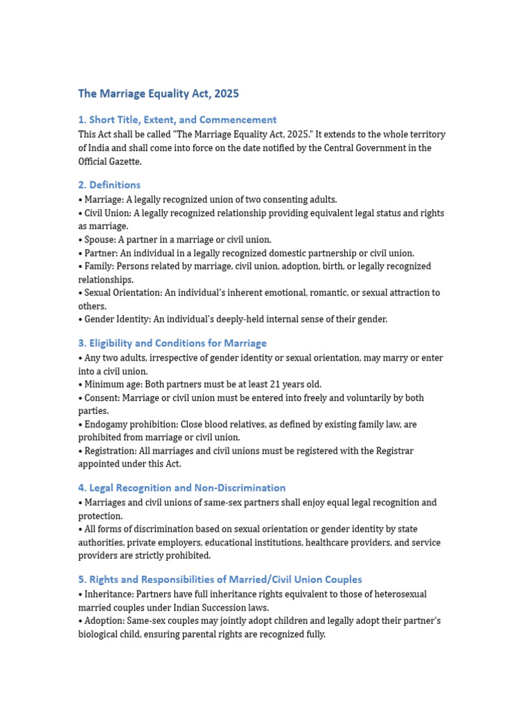 Marriage Equality Act 2025 Overview | PDF | Marriage | Civil Union