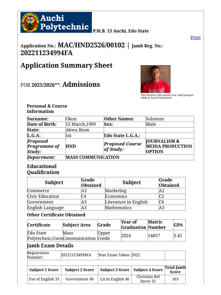 Printform Esummary - PHP | PDF | Qualifications | Educational Stages