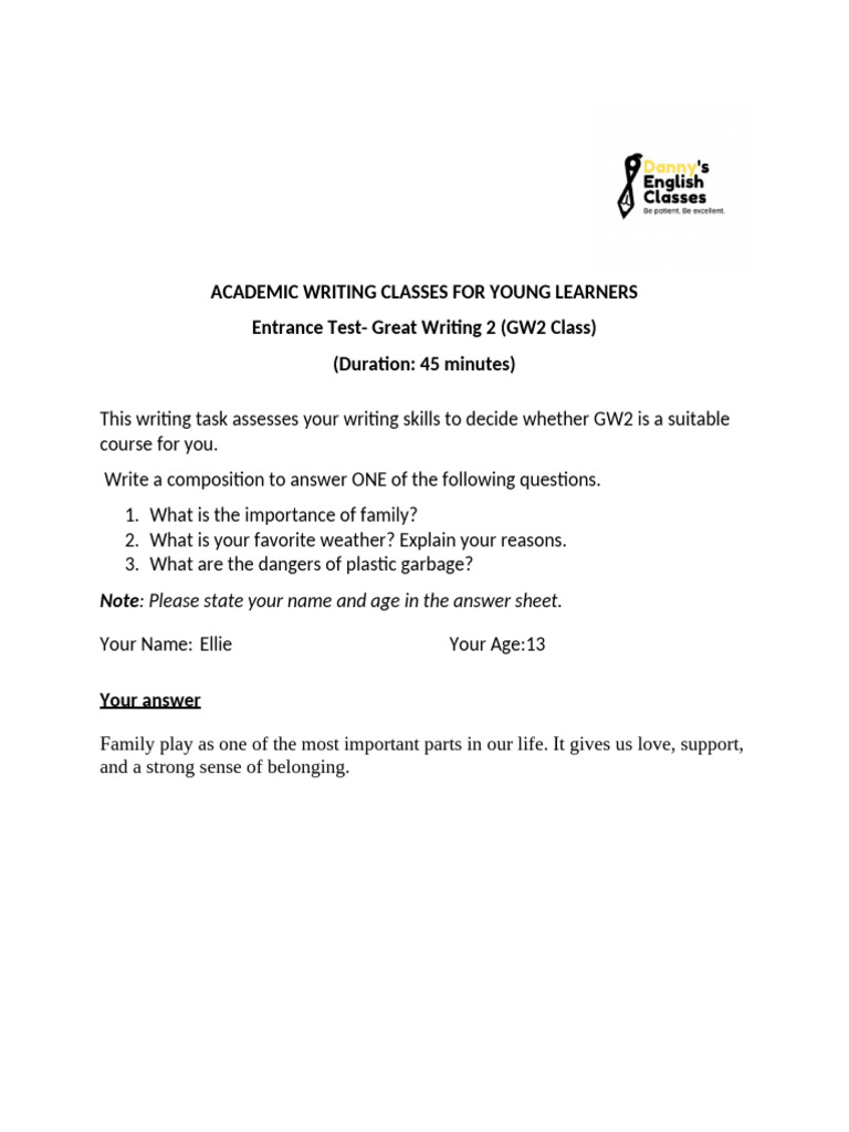 Entrance Test Gw2 Pdf