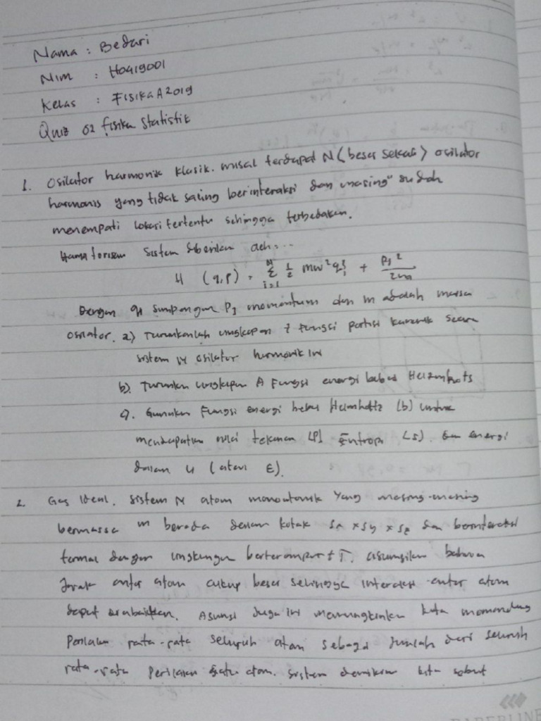 Kuis 02 Fisika Statistik | PDF