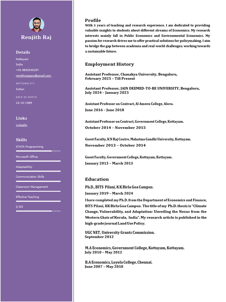 Renjith Raj Resume April 2025 | PDF