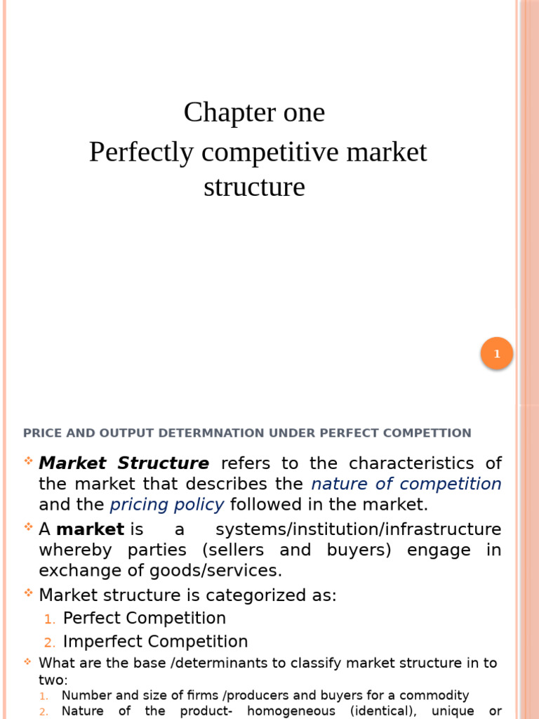 Chapter 1. Market Structure(1) | PDF | Perfect Competition | Profit (Economics)