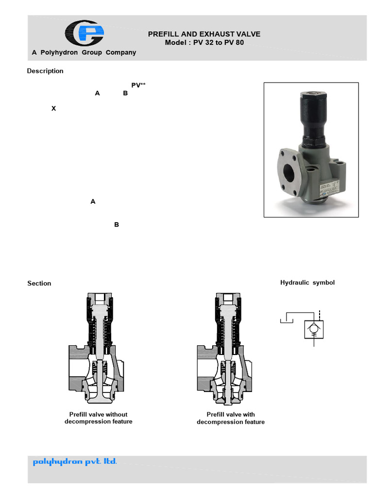 Polyhydron Prefill & Exhaust Valves | PDF | Valve | Fluid Mechanics