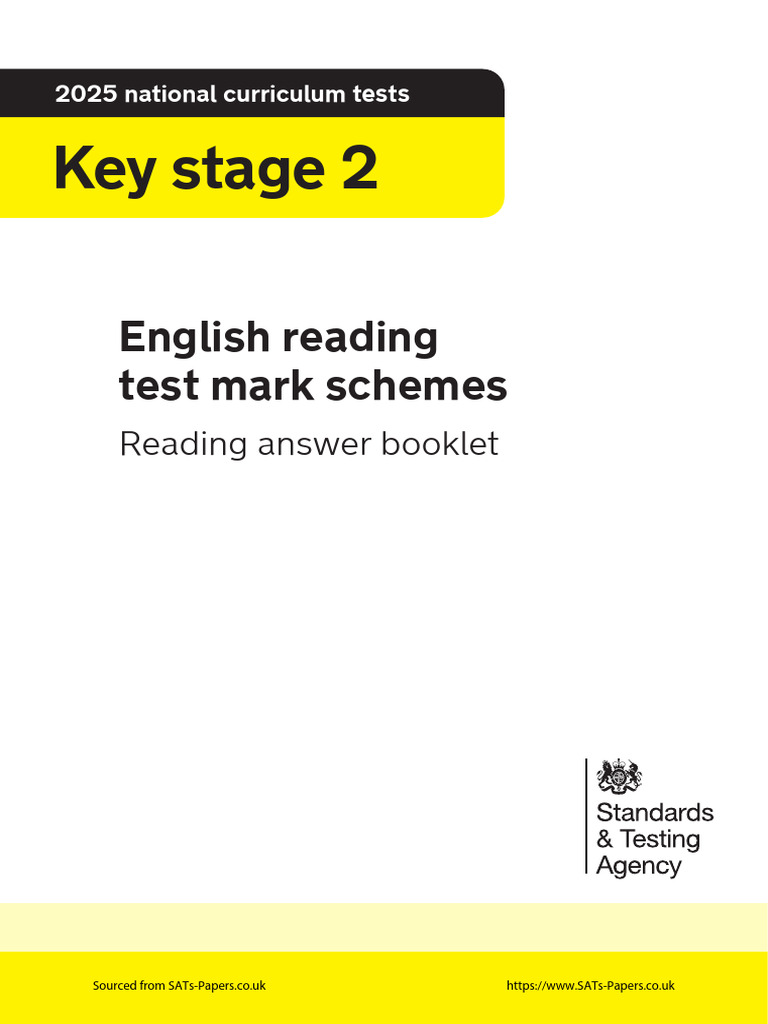 2025 KS2 English Reading Mark Scheme | PDF