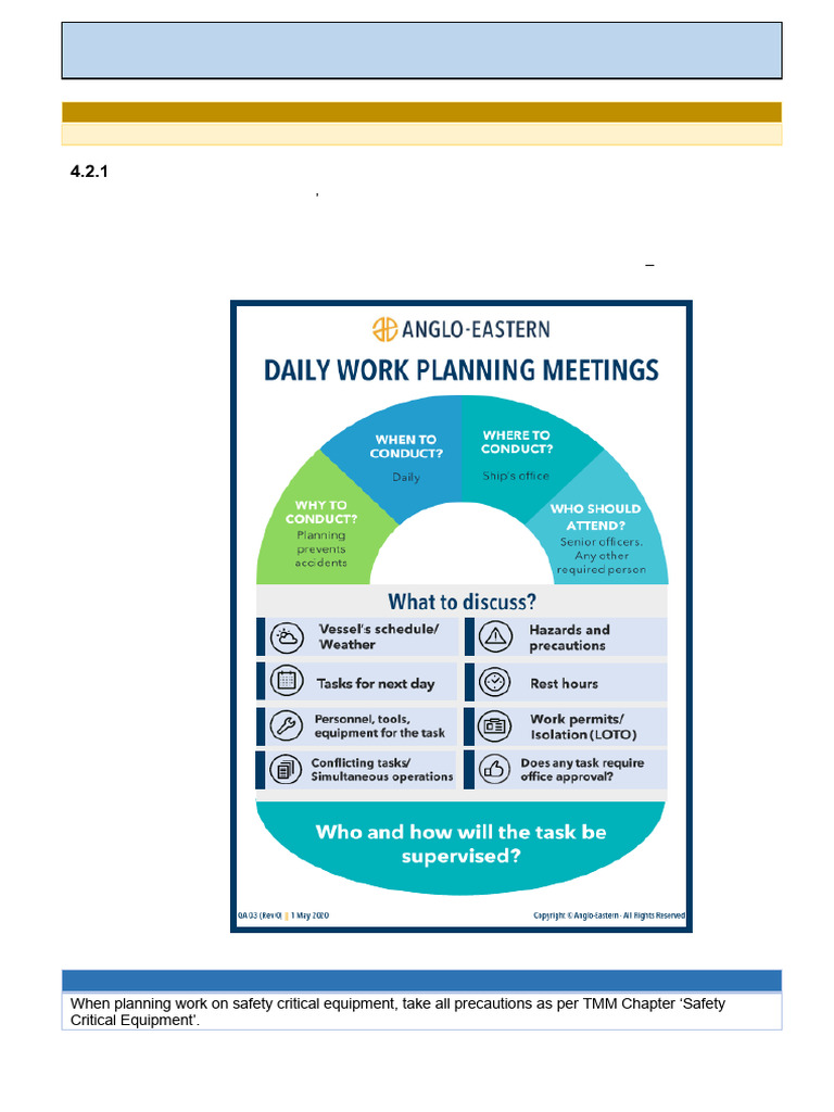 Daily Toolbox Meeting Procedures | PDF | Occupational Safety And Health ...