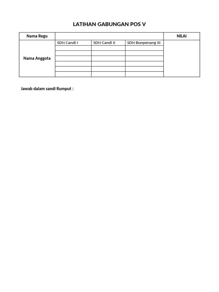 Latihan Gabungan Pos V SDN Candi | PDF