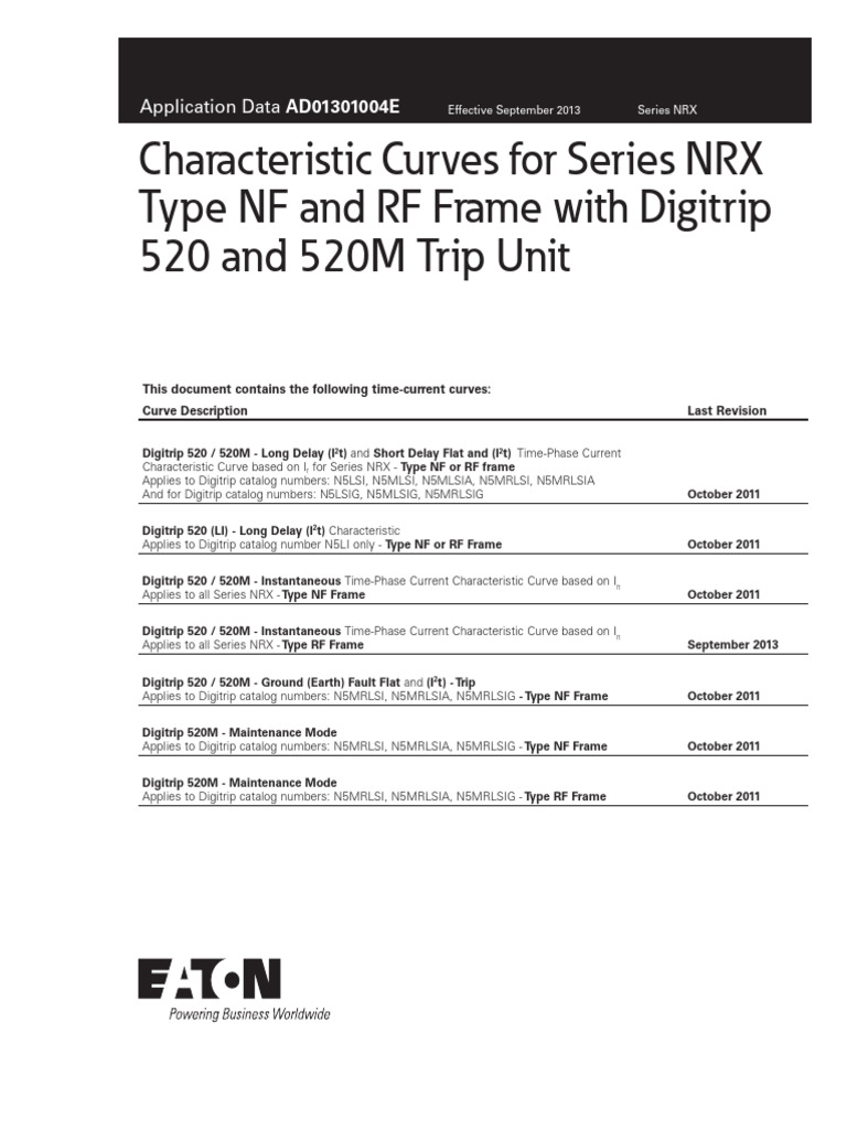 Digitrip 520 Trip Curves Overview | PDF | Electricity | Electrical ...