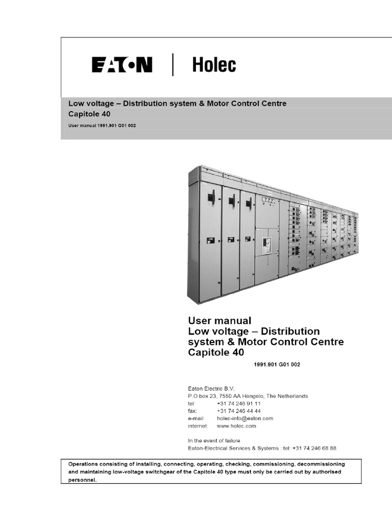 EATON - Holec Capitole 40 User Manual 1991 | PDF