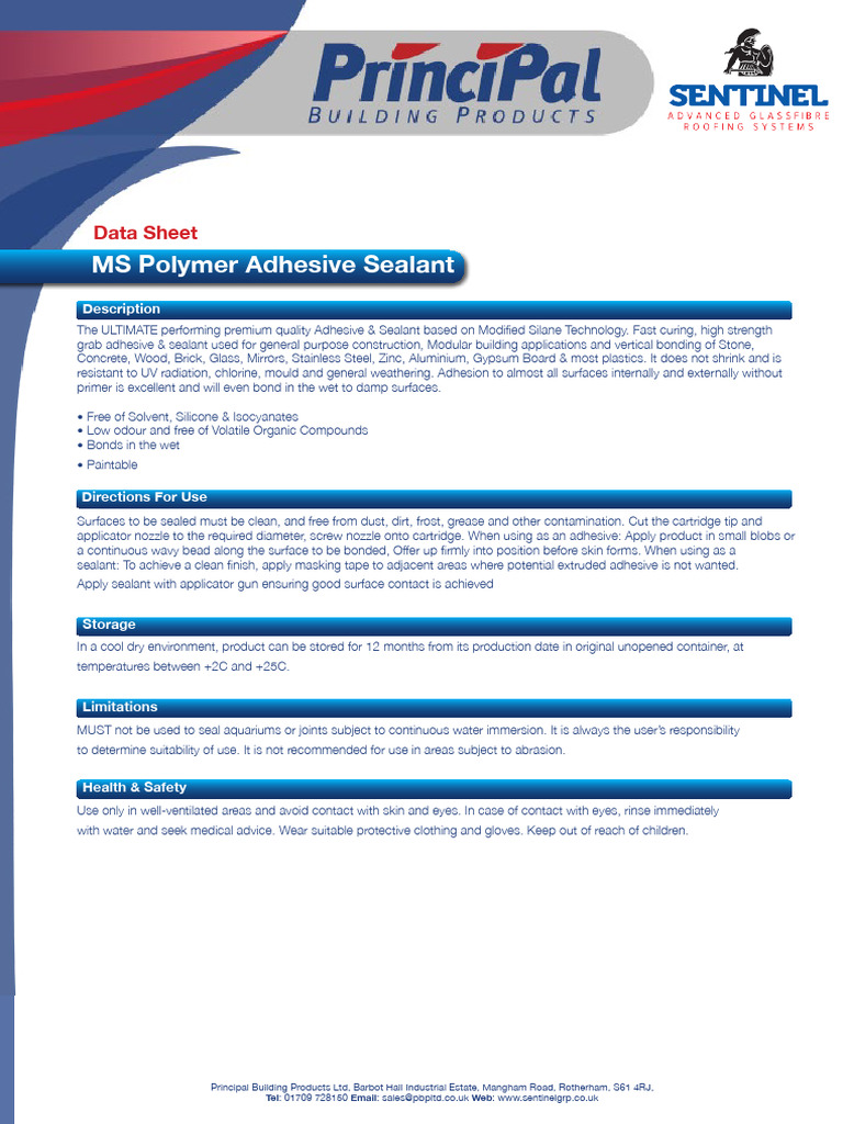 MS Polymer Sealant Data Sheet | PDF