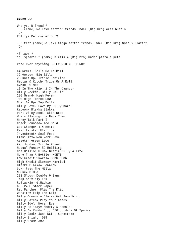 G20 Sex Sex No Money or Murda | PDF | Gang | Crimes