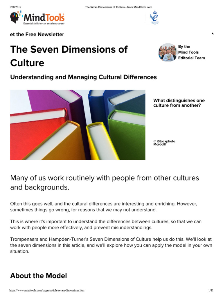 The+Seven+Dimensions+of+Culture+ +From+MindTools | PDF | Emotions ...