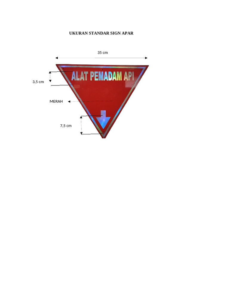 Ukuran Standar Sign Apar | PDF