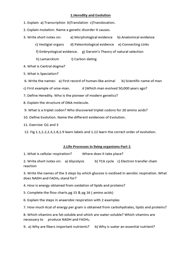 Science 2 Question Bank CHP 1,2,3 & 9 (2025) | PDF | Meiosis | Mitosis
