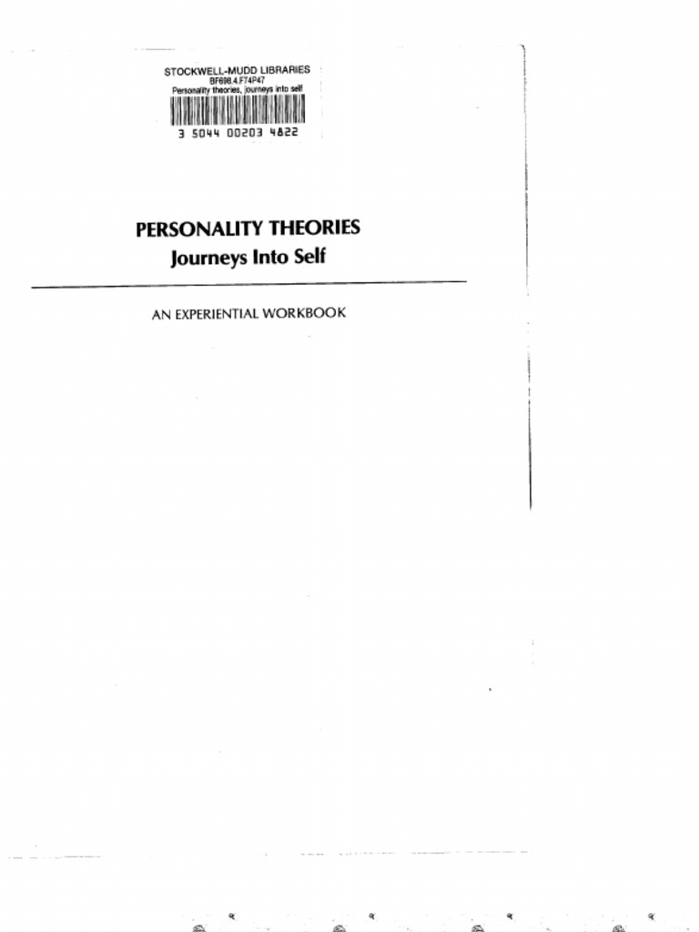 Willard B. Frick - Personality Theories - Journeys Into Self - An ...