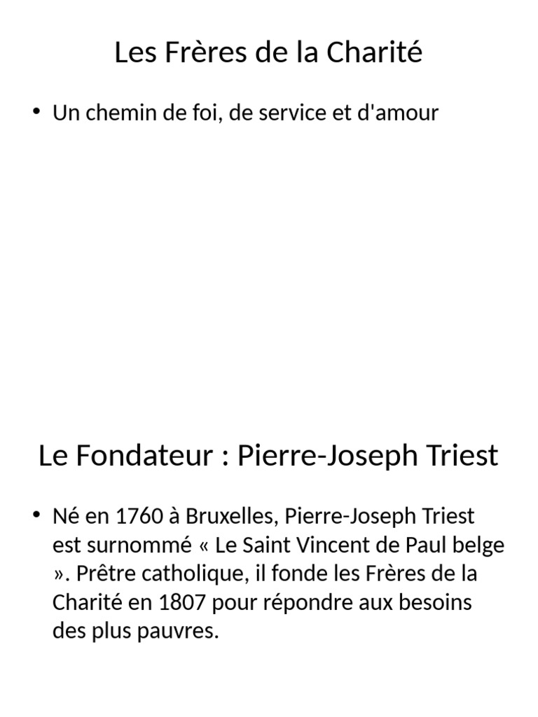Les Frères de la Charité : Mission et Histoire | PDF | Église catholique