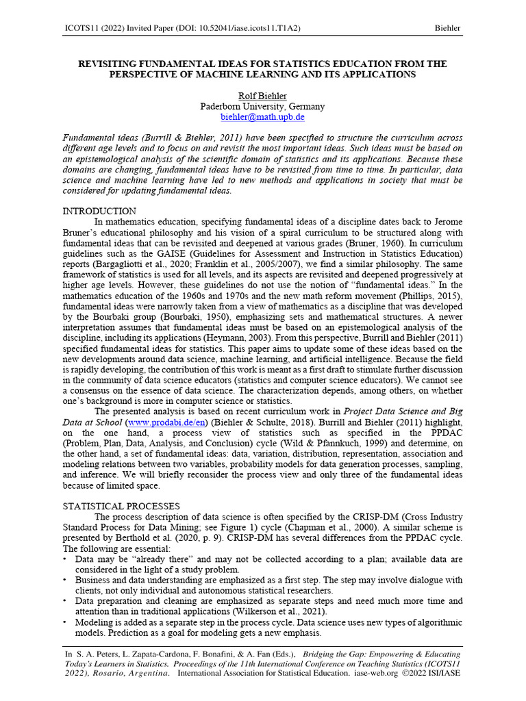 Updating Statistics Education for ML | PDF | Errors And Residuals ...