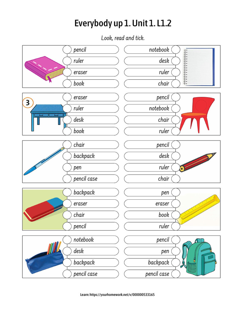 Everybody Up 1: Unit 1 Vocabulary Guide | PDF