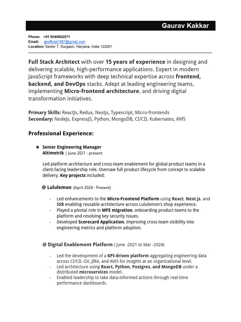 Naukri GauravKakkar (15y 0m) | PDF | Systems Architecture | Information ...