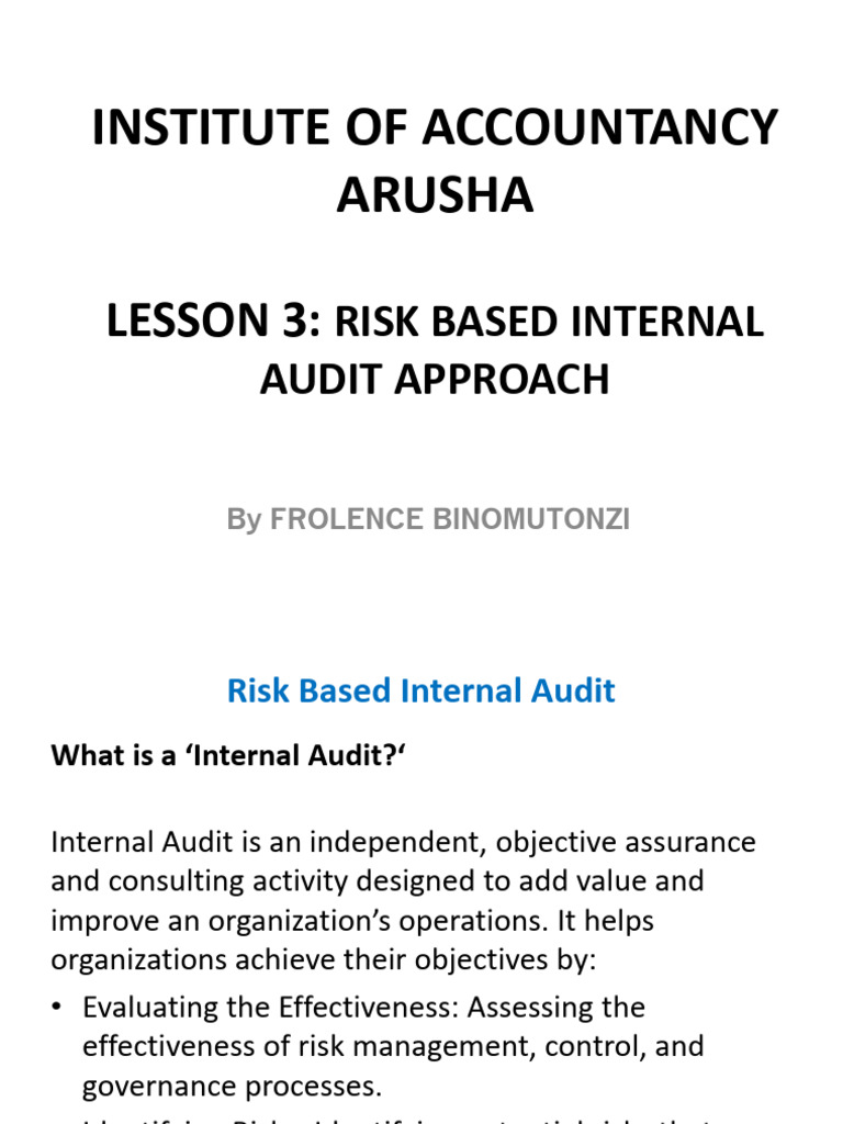 Risk-Based Internal Audit Framework | PDF | Internal Audit | Audit