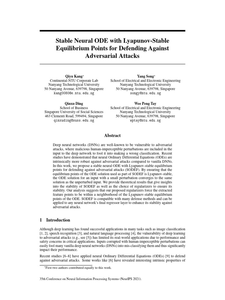 有源码NeurIPS 2021 Stable Neural Ode With Lyapunov s | PDF | Stability ...