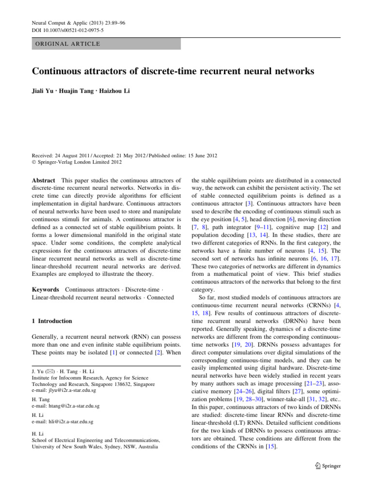 2013 1作 Neural Computing And Applications Pdf Eigenvalues And 4080