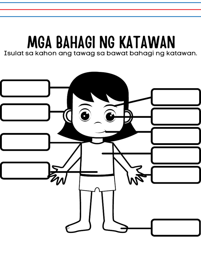 Mga Bahagi NG Katawan Parts of The Body Filipino Worksheet For Kids | PDF