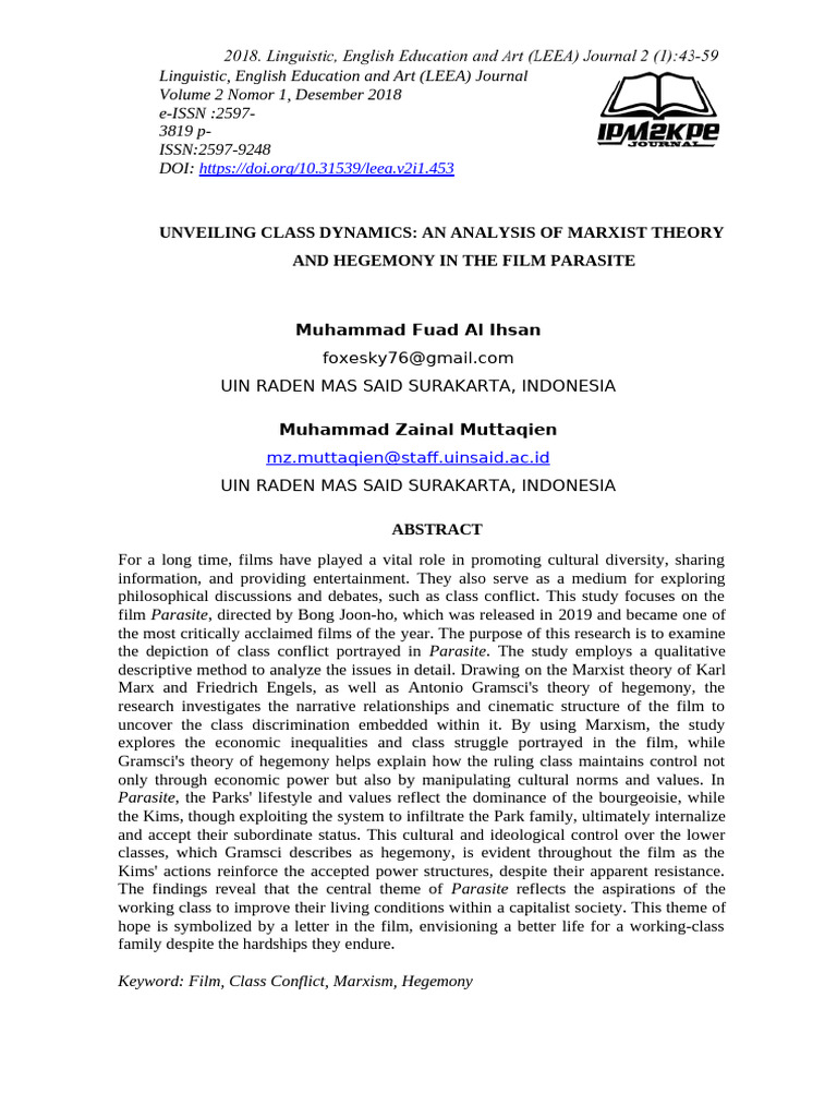 Unveiling Class Dynamics An Analysis of Marxist Theory and Hegemony in ...