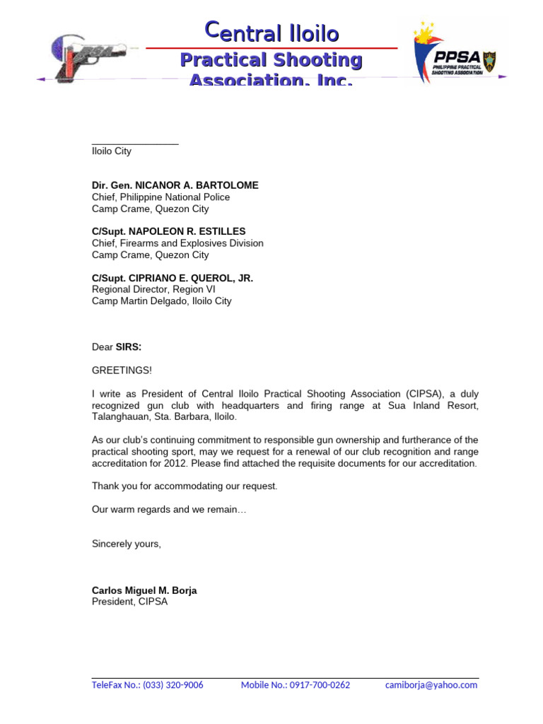 Letter Request To PNP | PDF