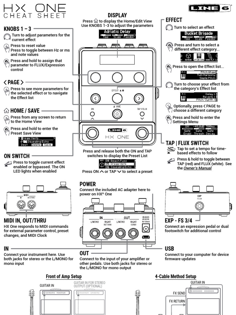 HX One Cheat Sheet - English | PDF | Audio Engineering | Music Technology