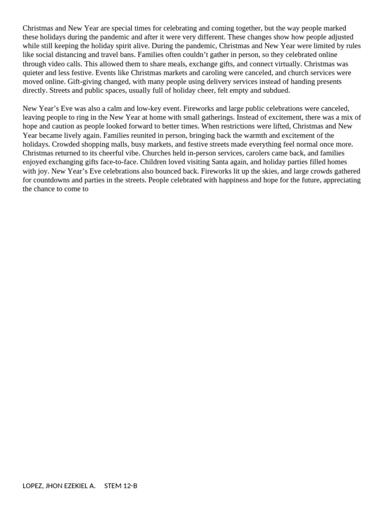 Pandemic Impact on Holiday Celebrations | PDF