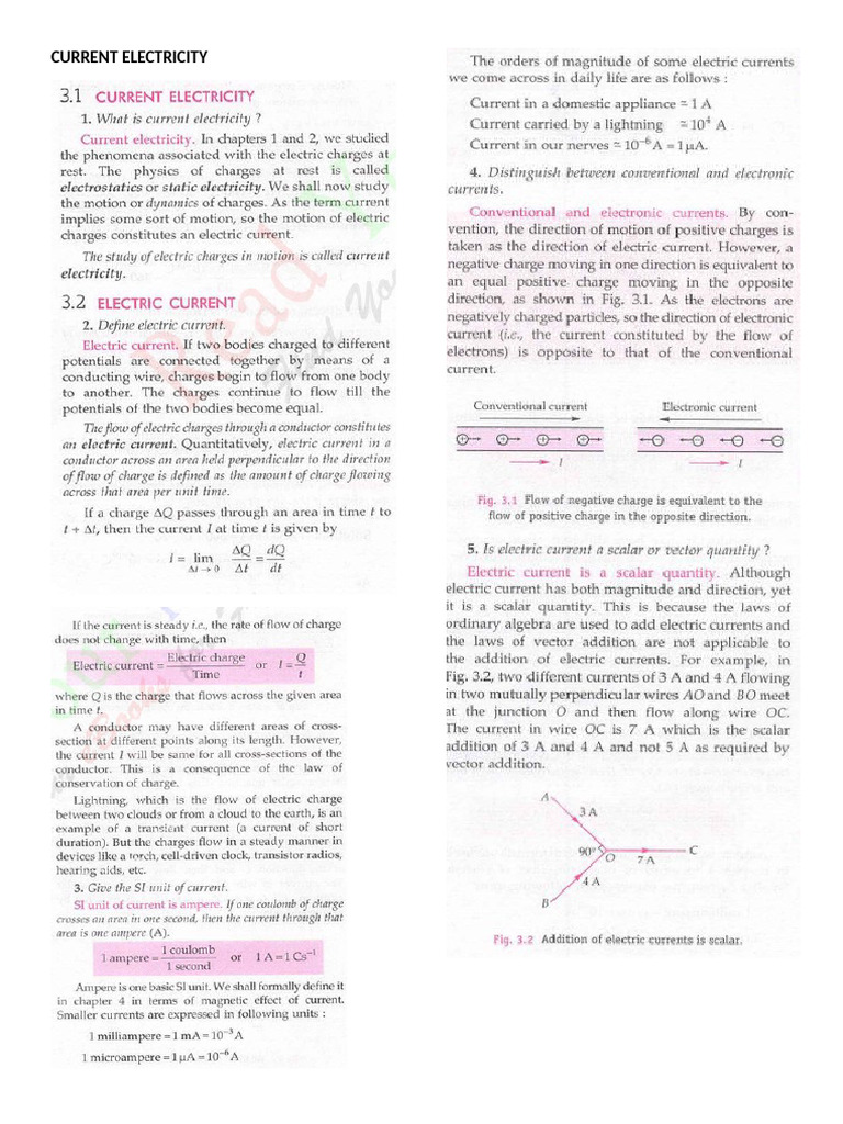 Current Electricity | PDF