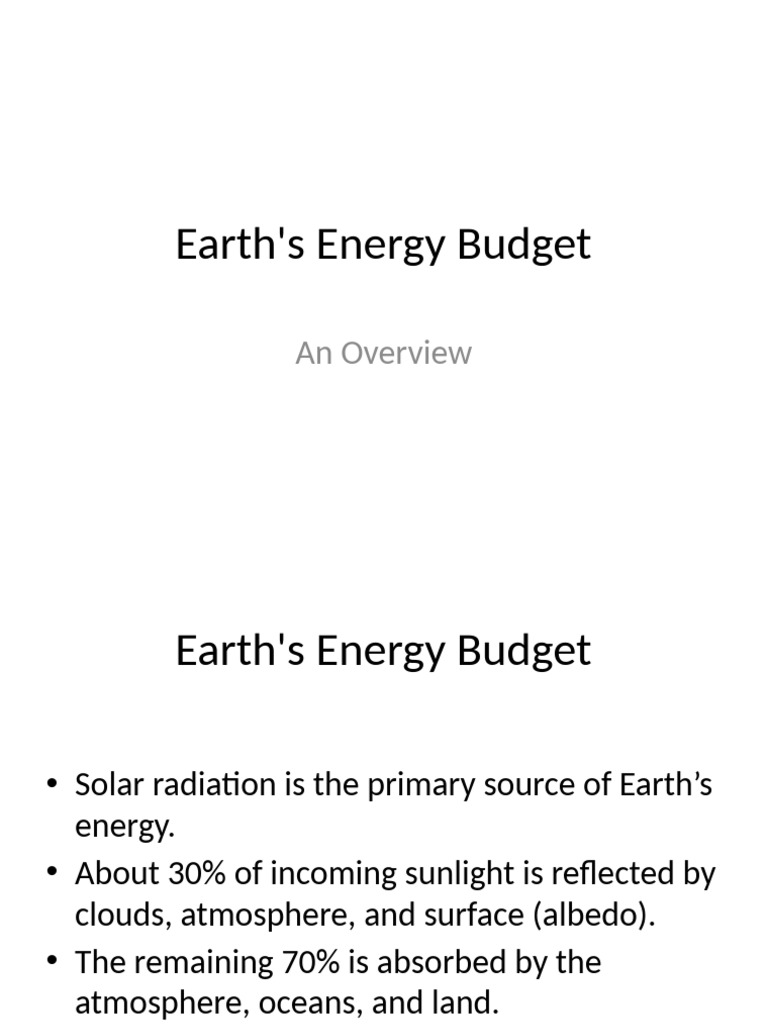 Understanding Earth's Energy Budget | PDF