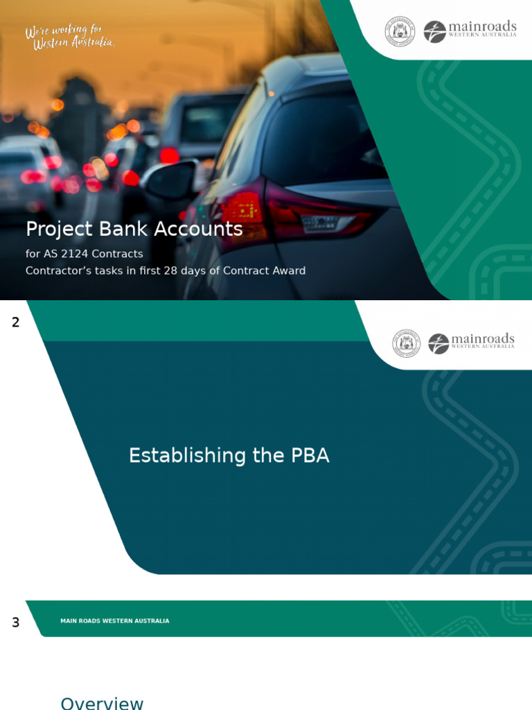 Project Bank Accounts - Contractor Information Session (As 2124) | PDF | Deed | Payments