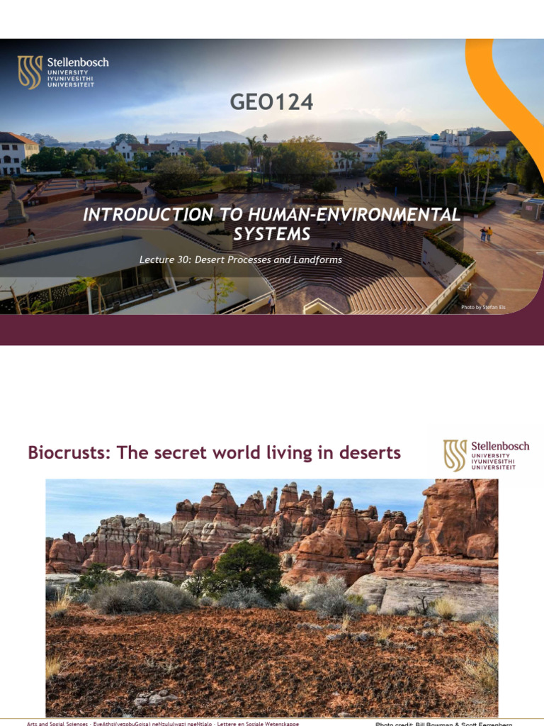Week 13 - Lecture 30 - Desert Processes and Landforms - 2025 | PDF | Desert | Soil