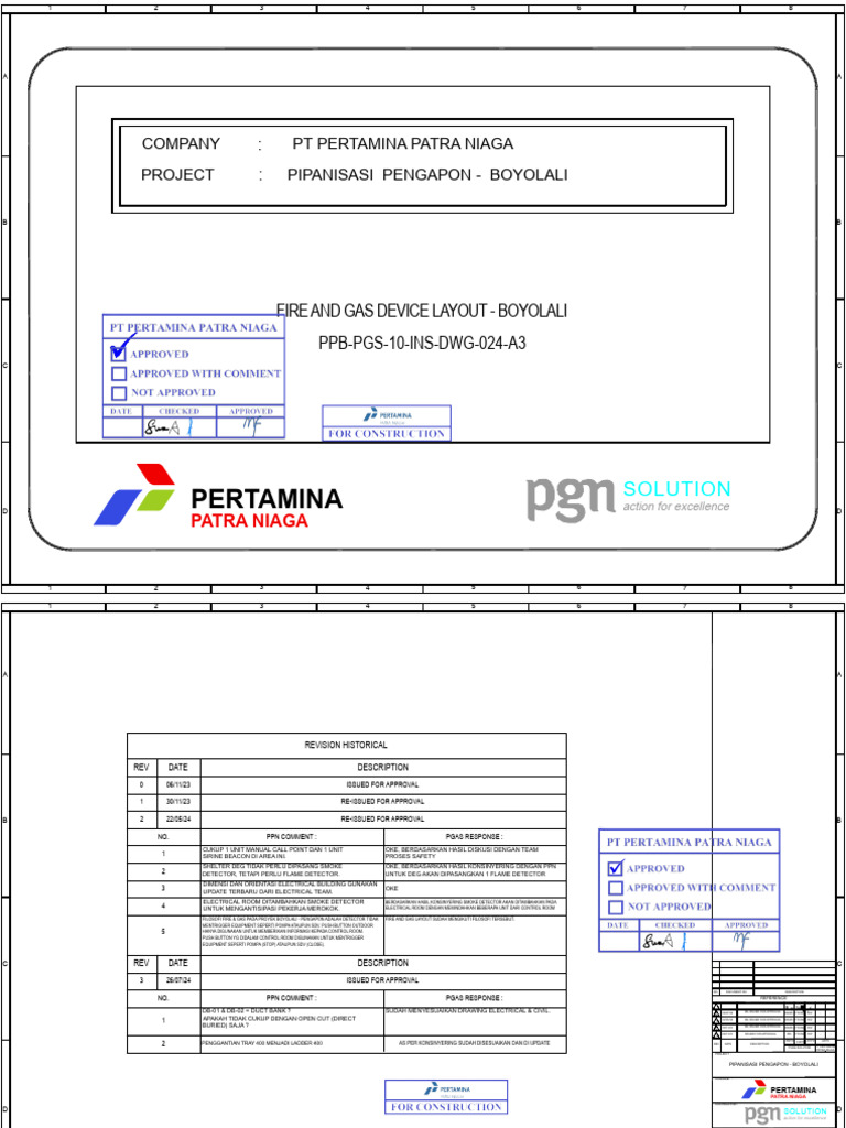 PPB-PGS-10-InS-DWG-024-A3 - Rev.3 - Fire & Gas Devices Layout - Boyolali (Approved) | PDF