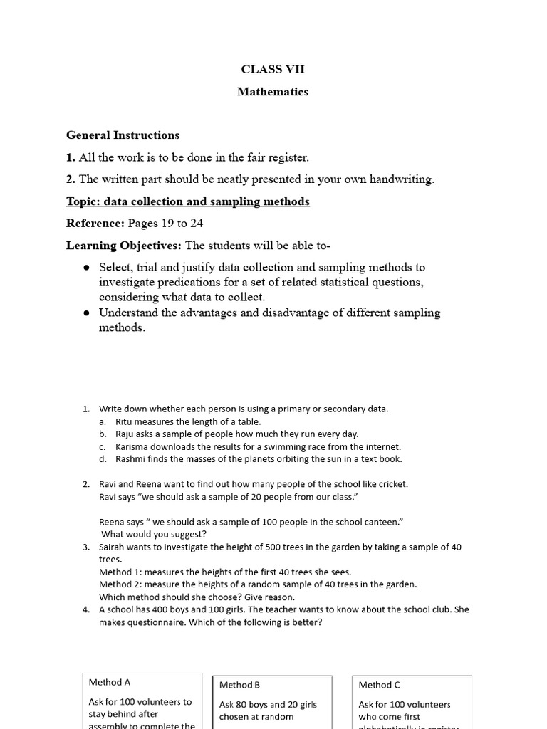 Assignment (Data Collection and Sampling) | PDF