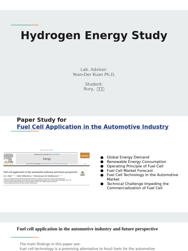 Hydrogen Energy Study 2 | PDF | Fuel Cell | Hydrogen