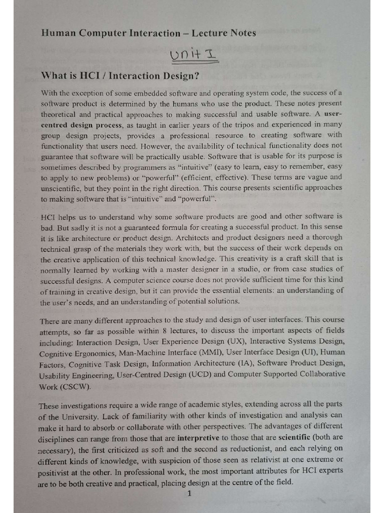 Hci Unit 1 | PDF