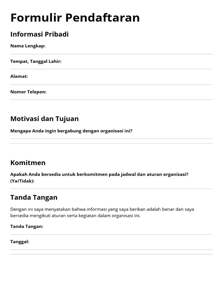 Formulir Pendaftaran Organisasi 20250726 194345 0000 | PDF