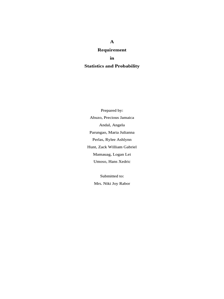 PETA in Statistics: Grade 11 HUMSS Analysis | PDF | Sampling ...