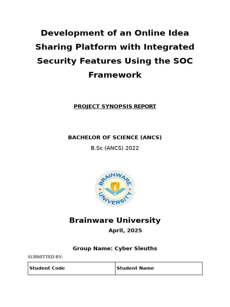 Online Idea Sharing Platform with Security | PDF | Computer Security ...