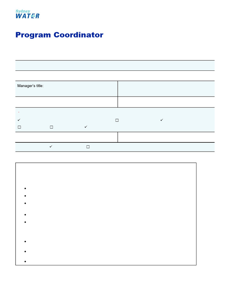 Program Coordinator Job Description | PDF | Infrastructure ...