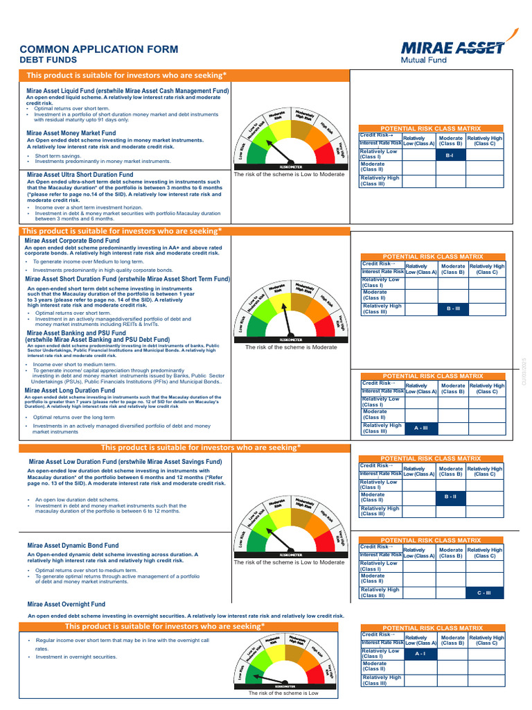 MIRAE ASSET Common Application Form March 2025 Editable | PDF | Exchange Traded Fund | Investing