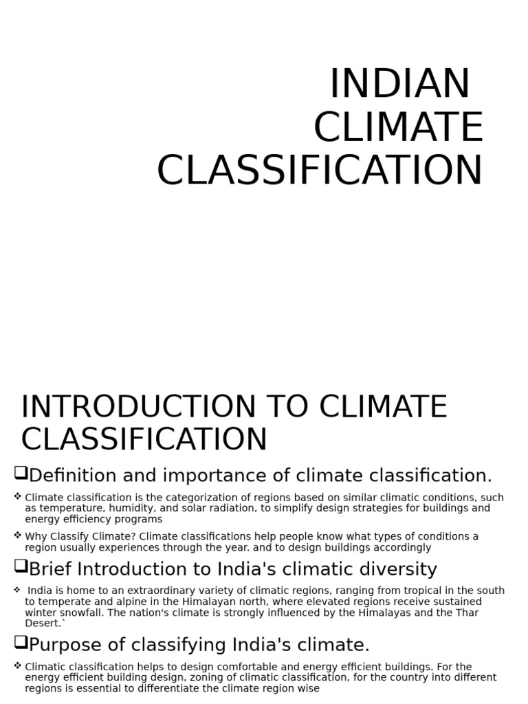 India's Climate Zones and Classification | PDF | Himalayas | Subtropics