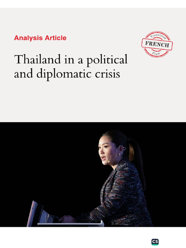 Analysis Article Thailand in A Political and Diplomatic Crisis | PDF