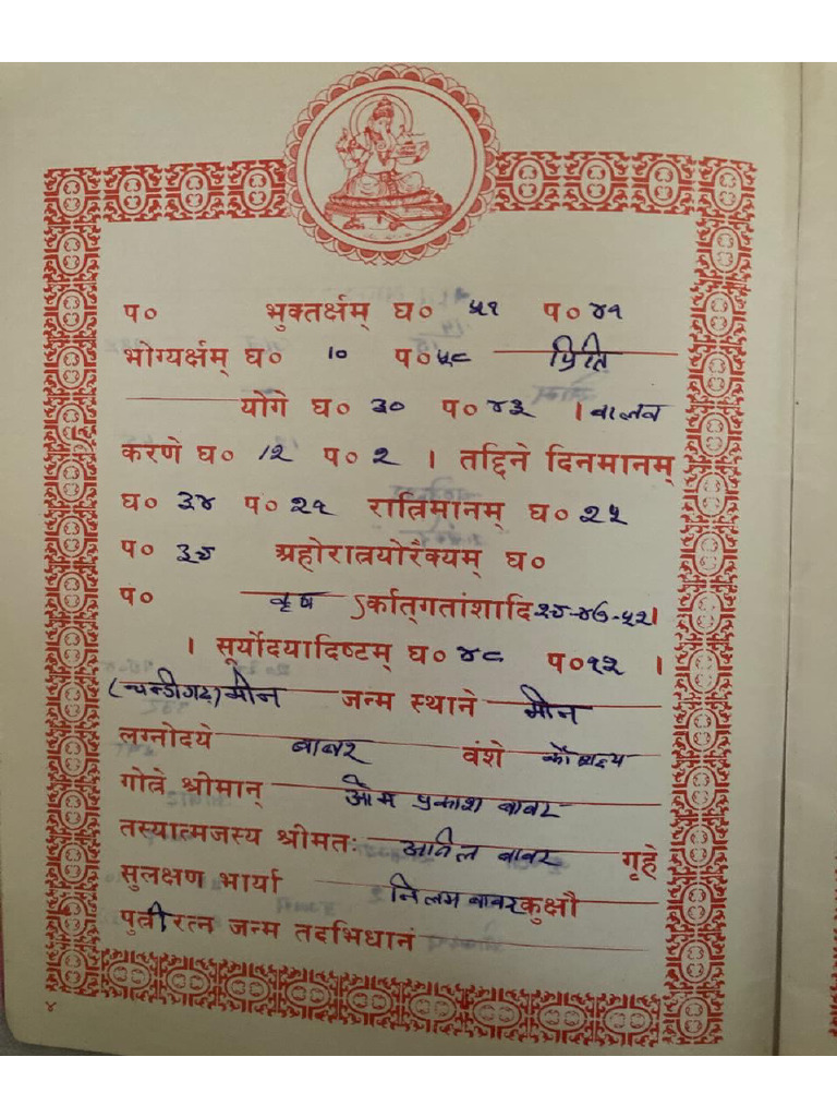 Kundli Format | PDF