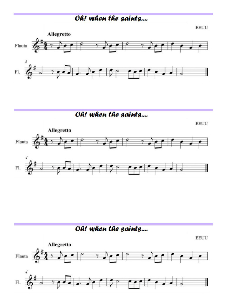 Oh When The Saints | PDF