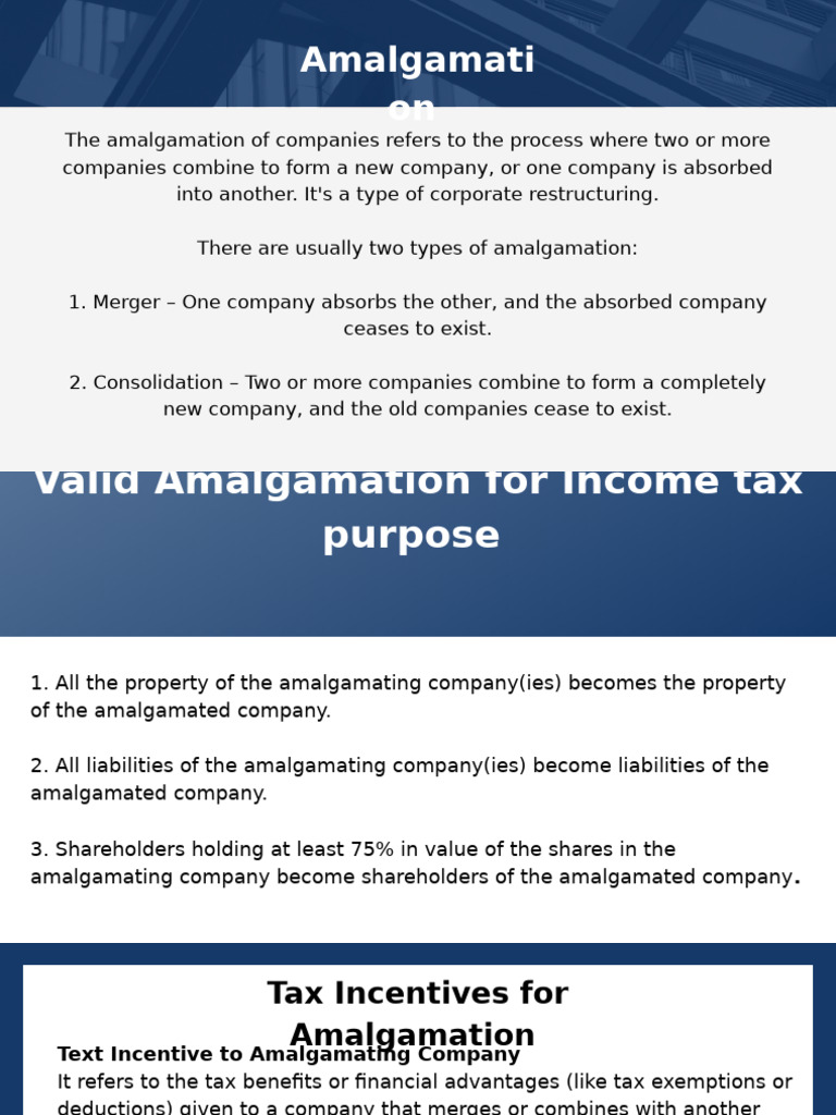 Understanding Company Amalgamation Tax Benefits | PDF | Taxes | Expense