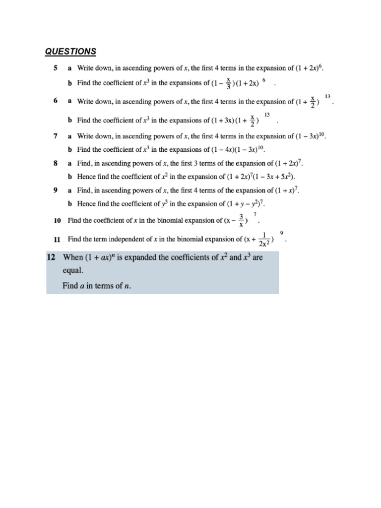 Binomial Theorem 9b) Completed | PDF