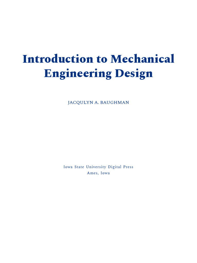 Introduction To Mechanical Engineering Design 1746031481 | PDF ...